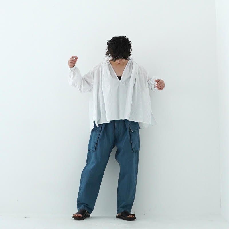 YAECA / CANVAS ギャザーブラウス 24SS dieci|online shop YAECA / CANVAS ギャザーブラウス 24SS dieci|online shop