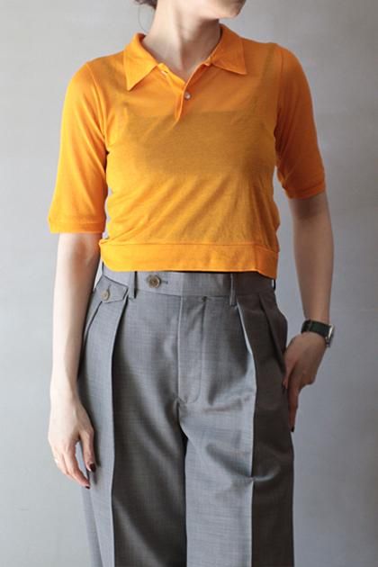 HARD TWIST COTTON GAUZE SHORT POLO - VIOLA STELLA WEB SHOP HARD TWIST COTTON GAUZE SHORT POLO - VIOLA STELLA WEB SHOP