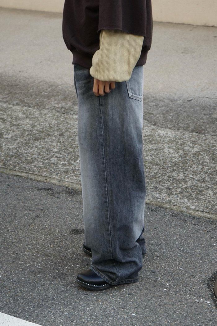 BIO / DOUBLE WAIST JEANS - wash black - 乱痴気LANTIKI BIO / DOUBLE WAIST JEANS - wash black - 乱痴気LANTIKI