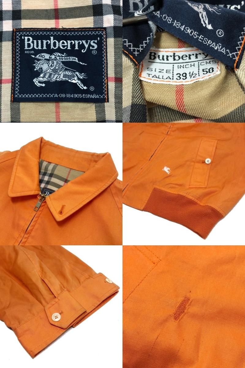 90s Burberry Cotton Drizzler Jacket オレンジ M相当 90s Burberry Cotton Drizzler Jacket オレンジ M相当