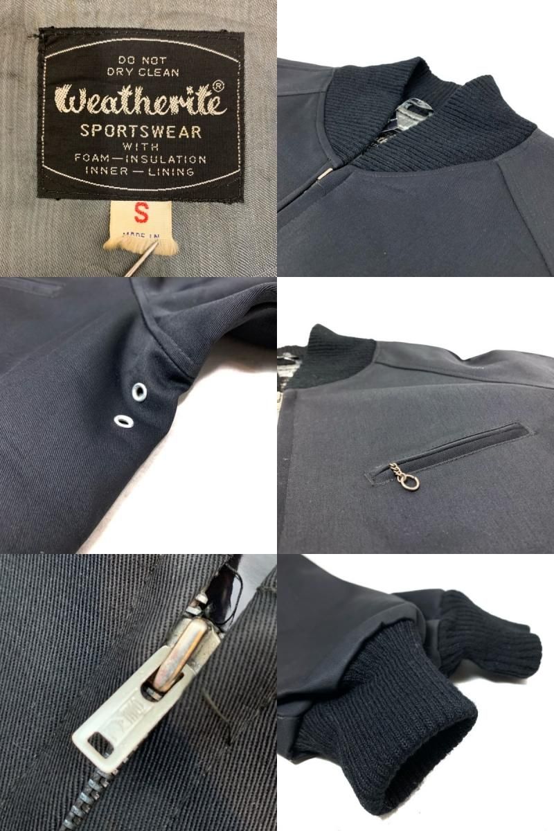 50s Weatherite SPORTSWEAR Black Zip-Up Jacket 黒 S ブラック 50s Weatherite SPORTSWEAR Black Zip-Up Jacket 黒 S ブラック