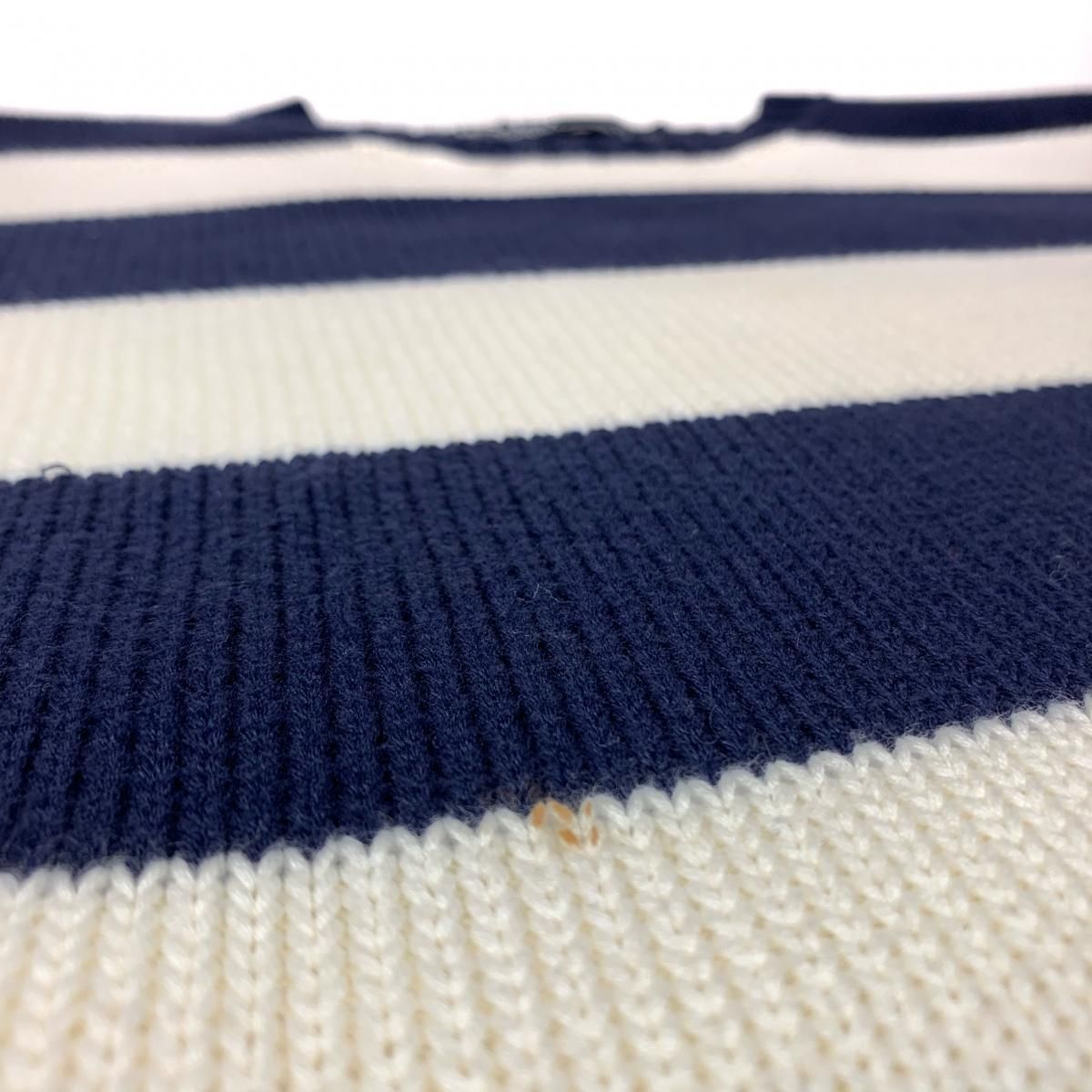 Polo Ralph Lauren Crew-Neck Border Cotton Knit 紺生成り L Polo Ralph Lauren Crew-Neck Border Cotton Knit 紺生成り L