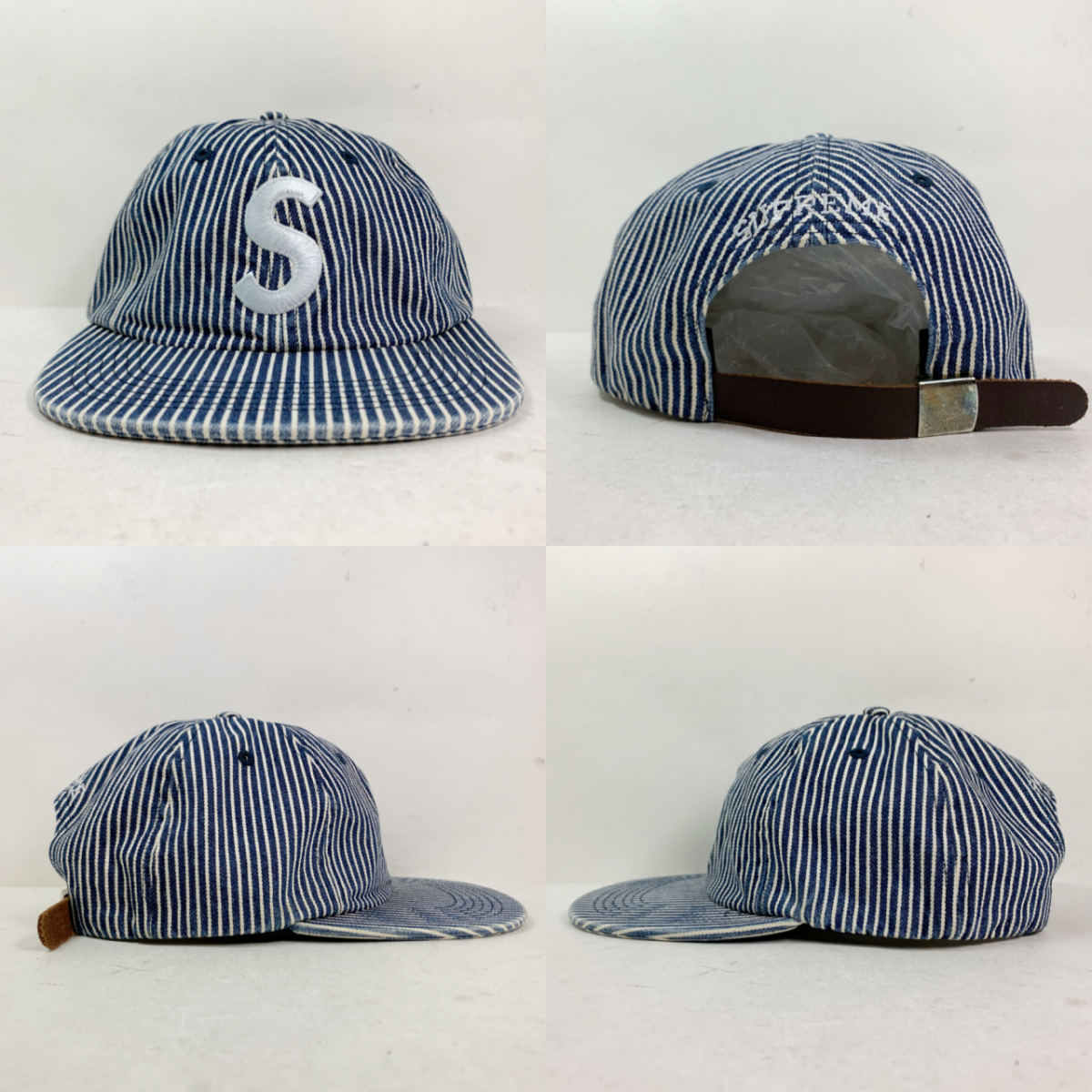 17SS SUPREME Washed Denim S Logo 6-Panel Cap 白紺 17SS SUPREME Washed Denim S Logo 6-Panel Cap 白紺