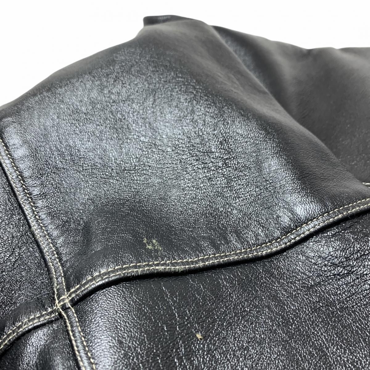 00s PELLE PELLE Studs Logo Zip Up Leather Jacket 黒 46 00s PELLE PELLE Studs Logo Zip Up Leather Jacket 黒 46
