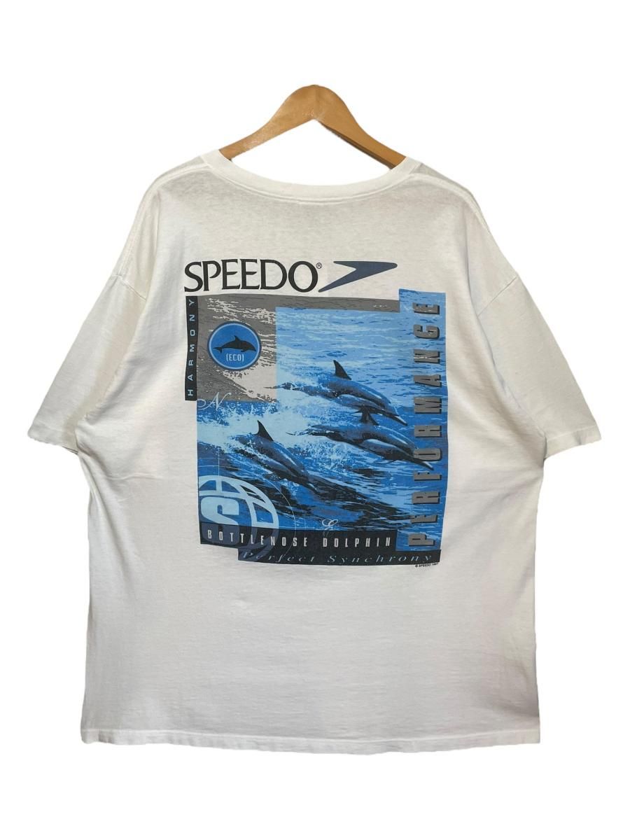 97年 SPEEDO Print S/S Tee 白 XL 90s スピード 半袖 Tシャツ 97年 SPEEDO Print S/S Tee 白 XL 90s スピード 半袖 Tシャツ