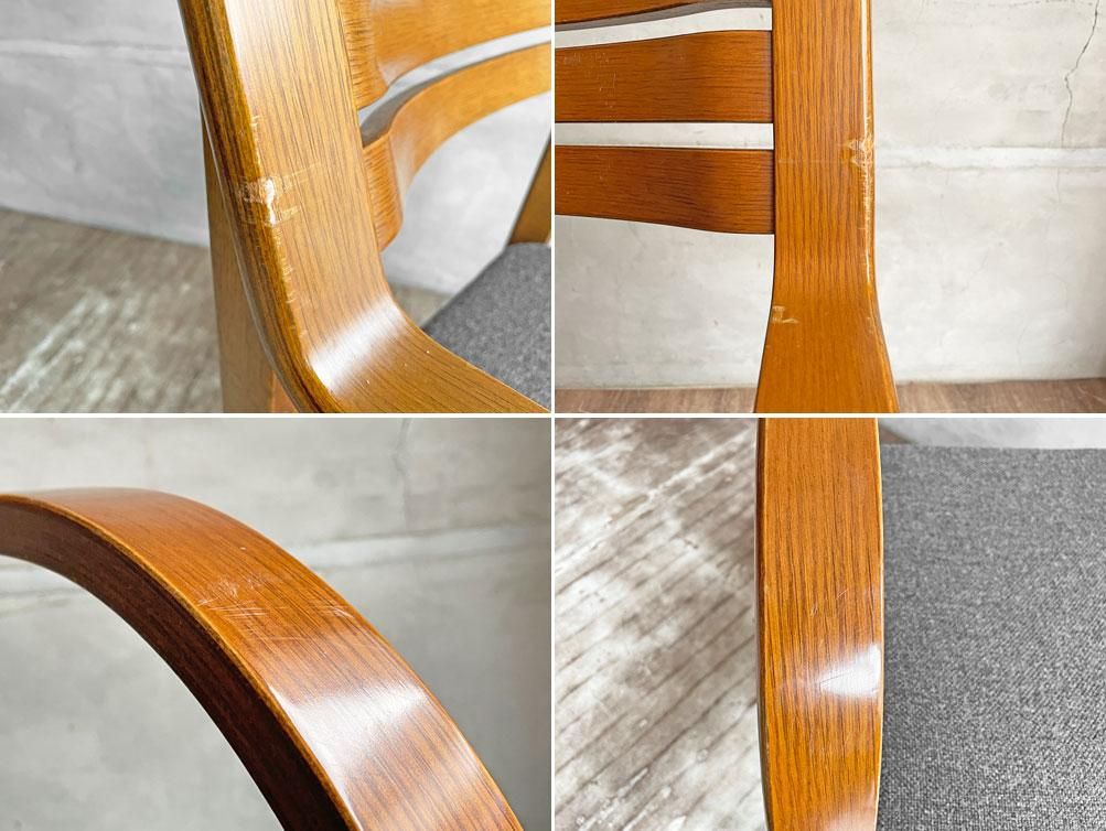 天童木工 Tendo ビンテージ アームチェア ダイニングチェア プライウッド ファブリック グレーブラック A♪ - TOKYO RECYCLE imption | 東京・世田谷のリサイクル ...