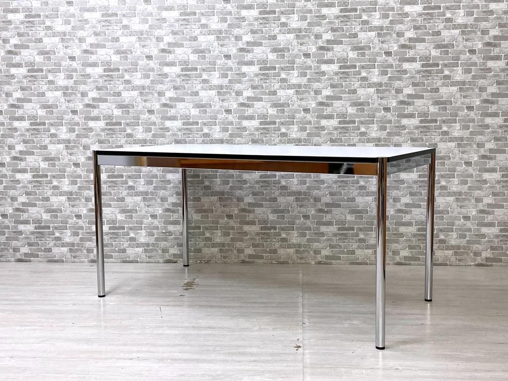 USMモジュラーファニチャー USM Haller USMハラーテーブル ワーキングデスク ダイニングテーブル W150cm アジャスター ホワイトラミネート 高さ調整機能付 モダンデザイン ...