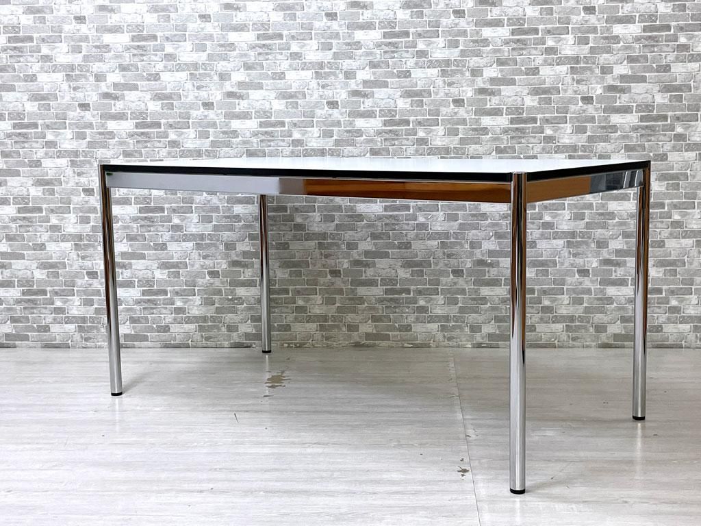 USMモジュラーファニチャー USM Haller USMハラーテーブル ワーキングデスク ダイニングテーブル W150cm アジャスター ホワイトラミネート 高さ調整機能付 モダンデザイン ...
