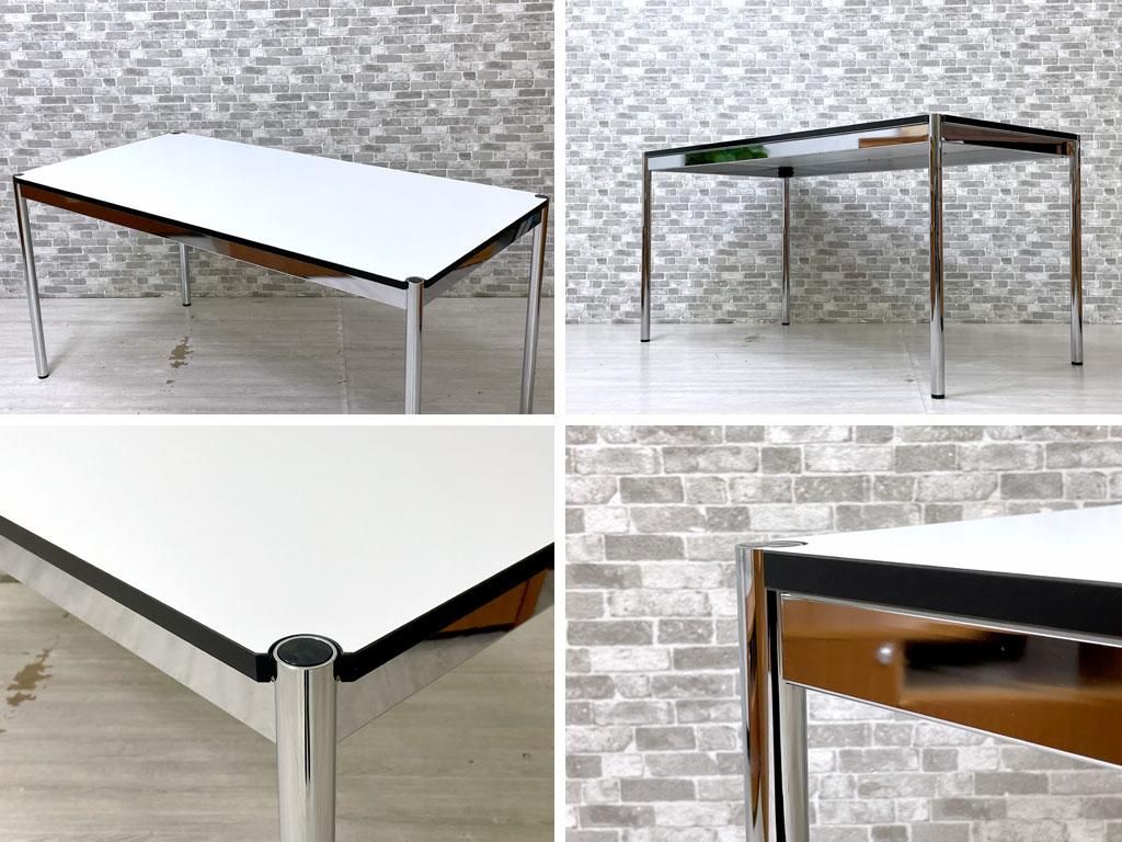 USMモジュラーファニチャー USM Haller USMハラーテーブル ワーキングデスク ダイニングテーブル W150cm アジャスター ホワイトラミネート 高さ調整機能付 モダンデザイン ...