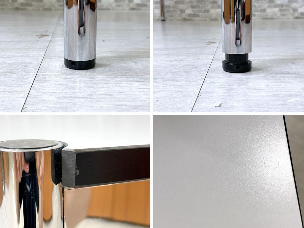 USMモジュラーファニチャー USM Haller USMハラーテーブル ワーキングデスク ダイニングテーブル W150cm アジャスター ホワイトラミネート 高さ調整機能付 モダンデザイン ...