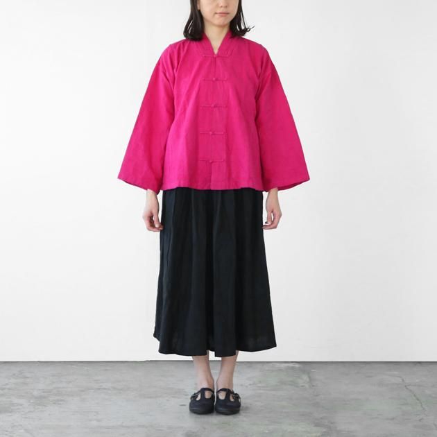 ヂェン先生の日常着|薄地ロングスカート ブラック ヂェン先生の日常着|薄地ロングスカート ブラック