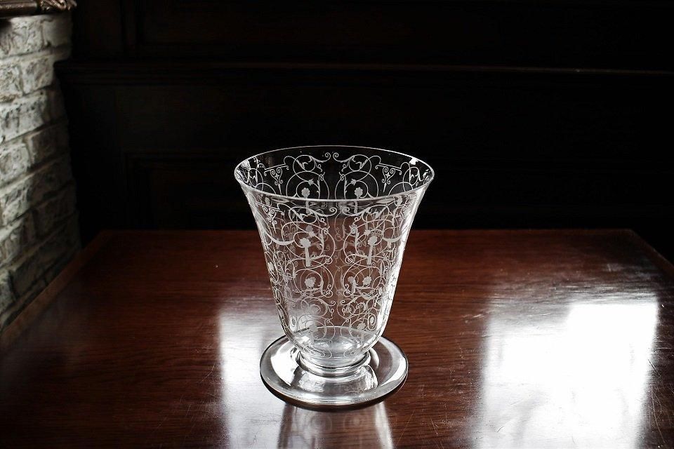 バカラ ミケランジェロ フラワーベース 170mm 5418 - ANTIQUE LEAVES バカラ ミケランジェロ フラワーベース 170mm 5418 - ANTIQUE LEAVES