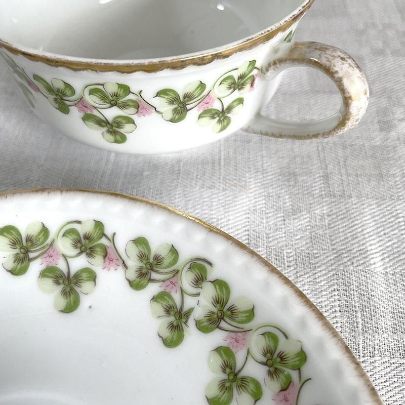 カップ&ソーサー リモージュ クローバー Limoges 金彩 19twd18 カップ&ソーサー リモージュ クローバー Limoges 金彩 19twd18