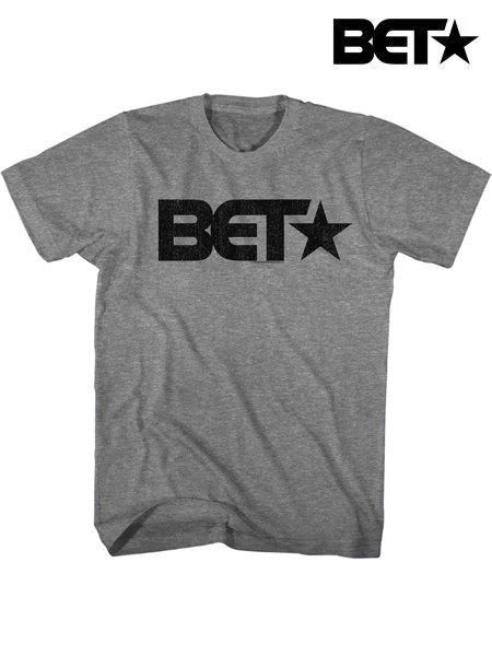 Black Entertainment Television ”BET” Classic Logo Official T-Shirt Grey - [GROPE IN THE DARK ...