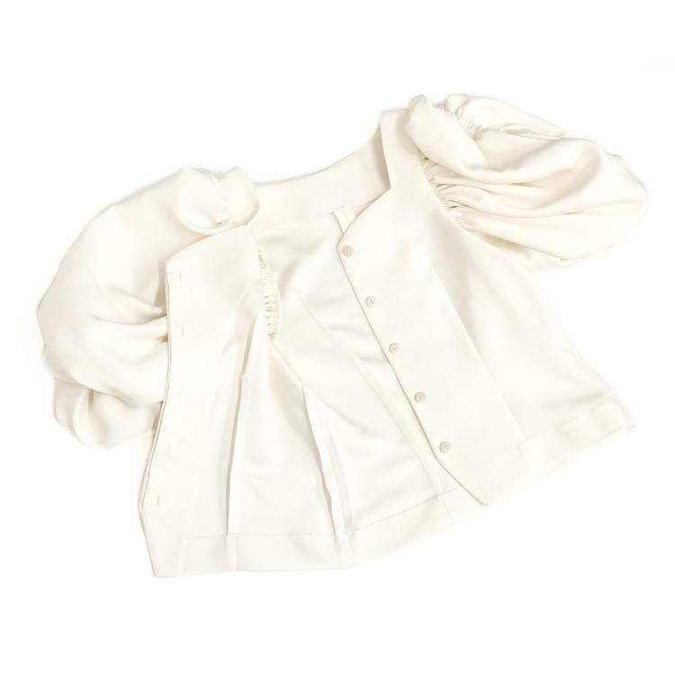 cygne シーニュ バルーンギャザーブラウス Sarah ホワイト 1 cygne シーニュ バルーンギャザーブラウス Sarah ホワイト 1