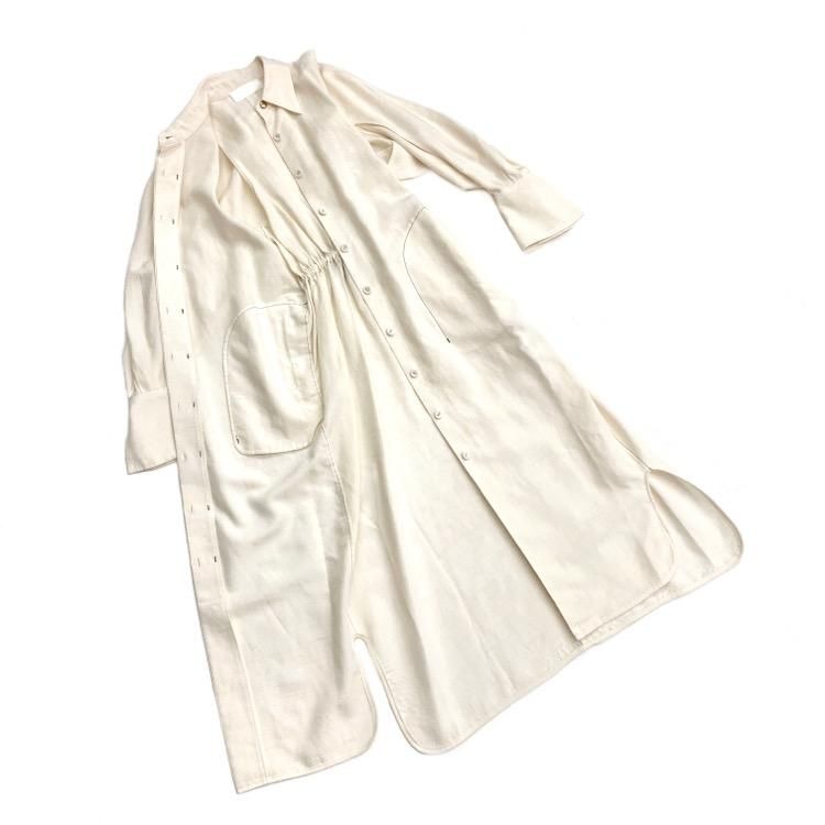 Mame Kurogouchi マメクロゴウチ Viscose Hemp Shirtdress Mame Kurogouchi マメクロゴウチ Viscose Hemp Shirtdress