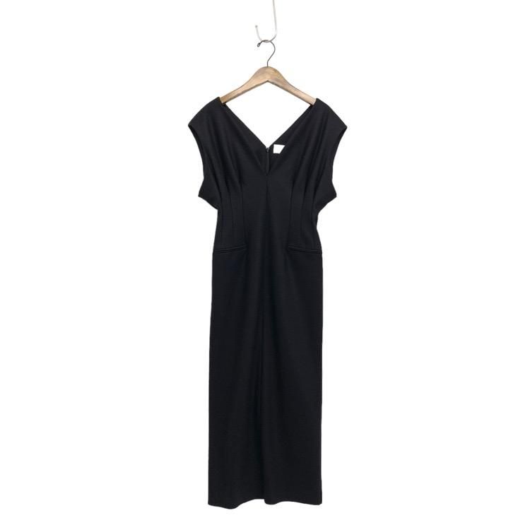 Mame V-Neck Tucked Wool Dresssize1 Mame V-Neck Tucked Wool Dresssize1