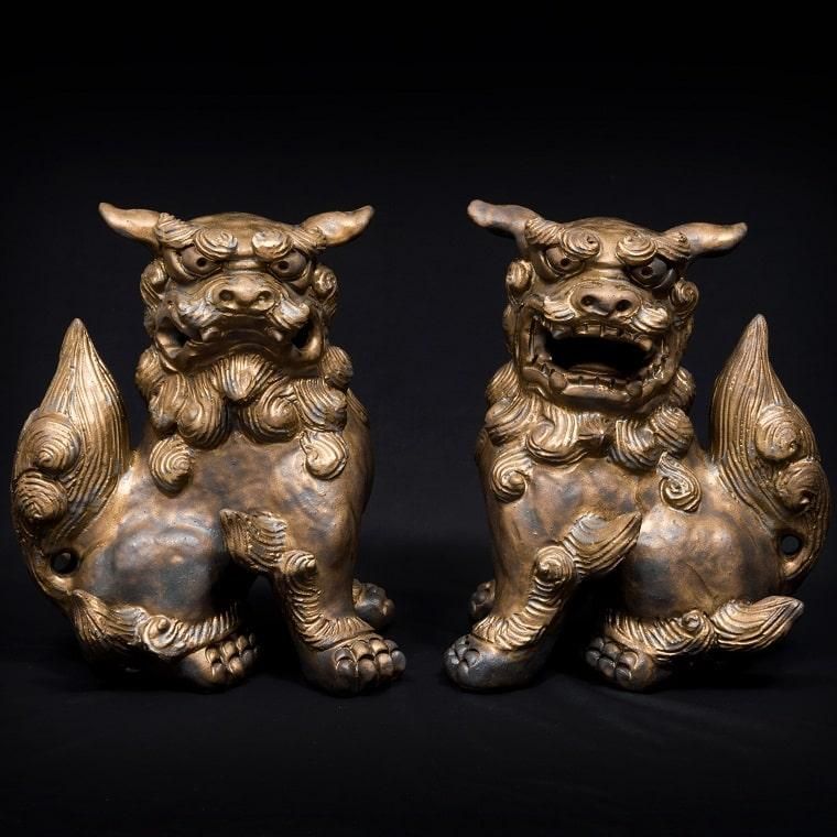 U様 紅型横向き立ちシーサー 特大 予約販売 - datta-沖縄と想い U様 紅型横向き立ちシーサー 特大 予約販売 - datta-沖縄と想い