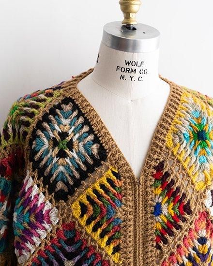 MacMahon Knitting Mills By Niche】Crochet V-Neck Zip Cardigan MacMahon Knitting Mills By Niche】Crochet V-Neck Zip Cardigan