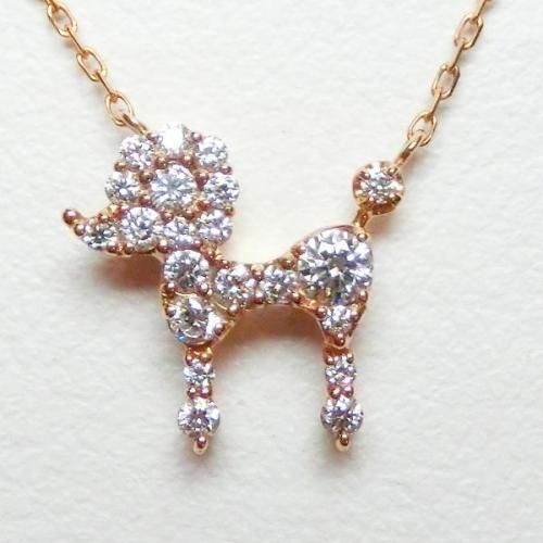 トイプードル ダイヤモンドネックレス D 0.25ct 40㎝ K18PG GGSJ トイプードル ダイヤモンドネックレス D 0.25ct 40㎝ K18PG GGSJ