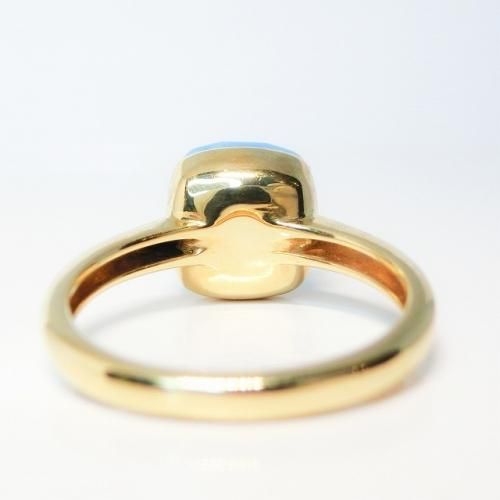 ターコイズリング TQ 4.37ct K18YG C-LINE ターコイズリング TQ 4.37ct K18YG C-LINE