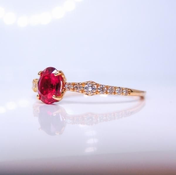 ルビー ダイヤモンドリング R 0.45ct D 0.10ct K18YG C-LINE ルビー ダイヤモンドリング R 0.45ct D 0.10ct K18YG C-LINE