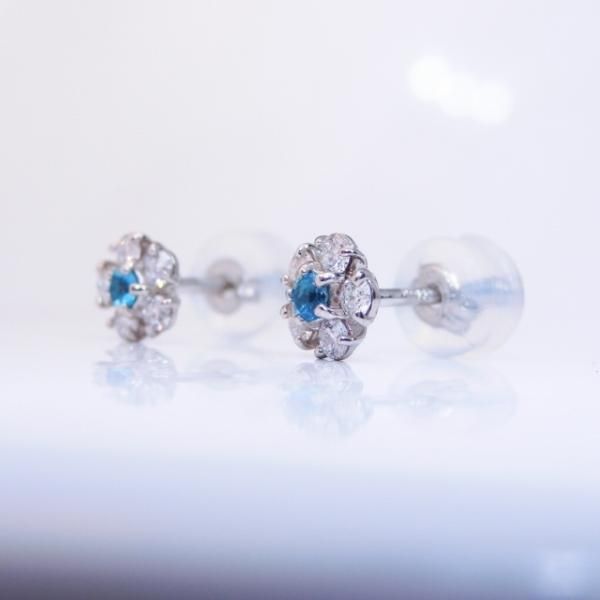 ブラジル産パライバトルマリン H&Cダイヤモンドピアス PA 0.04ct ブラジル産パライバトルマリン H&Cダイヤモンドピアス PA 0.04ct