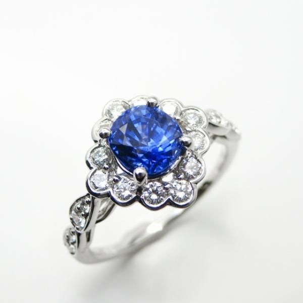 スリランカ産ブルーサファイア ダイヤモンドリング SA 1.28ct D スリランカ産ブルーサファイア ダイヤモンドリング SA 1.28ct D