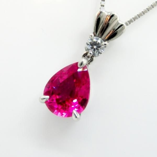 ペアシェイプルビー ダイヤモンドネックレス R 1.39ct D 0.07ct ペアシェイプルビー ダイヤモンドネックレス R 1.39ct D 0.07ct