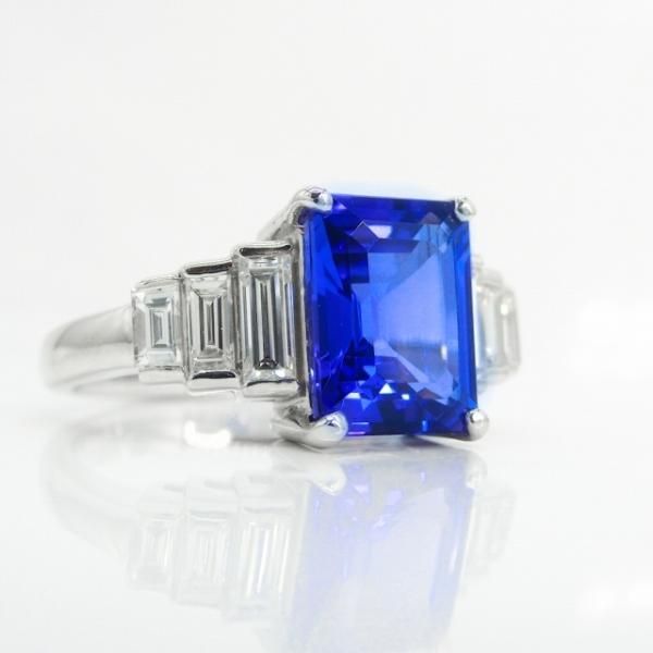 エメラルドカットタンザナイト ダイヤモンドリング TA 2.41ct D エメラルドカットタンザナイト ダイヤモンドリング TA 2.41ct D