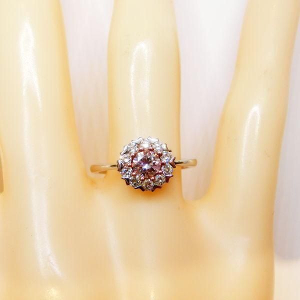 ベリーライトパープリッシュピンクダイヤモンドリング D 0.317ct ベリーライトパープリッシュピンクダイヤモンドリング D 0.317ct