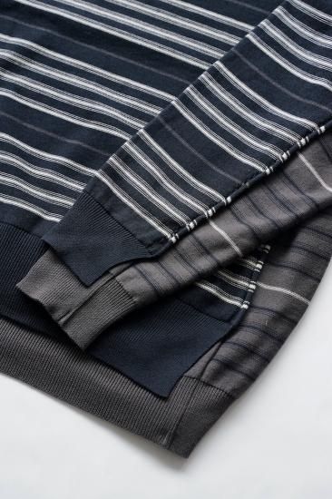 YOKE | BORDER CONNECTING CREWNECK(DARK NAVY) | ボーダー YOKE | BORDER CONNECTING CREWNECK(DARK NAVY) | ボーダー