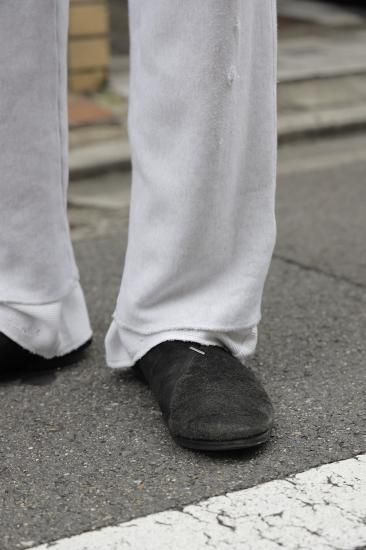 ANCELLM | アンセルム CRASH SWEAT LAYERED PANTS(WHITE ANCELLM | アンセルム CRASH SWEAT LAYERED PANTS(WHITE