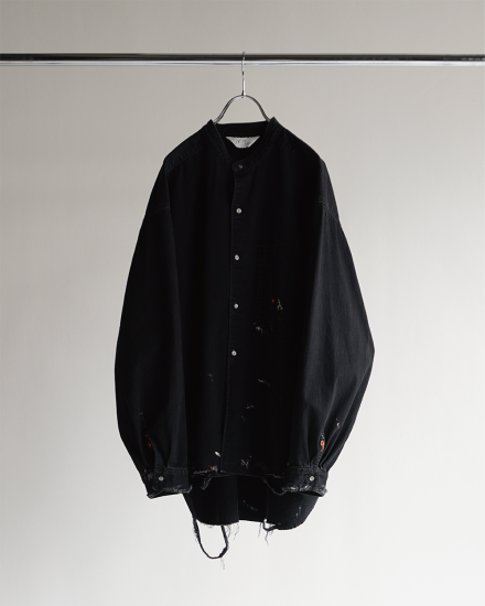 ANCELLM | アンセルム DENIM PAINT LONG SHIRT(BLACK) / デニム ANCELLM | アンセルム DENIM PAINT LONG SHIRT(BLACK) / デニム