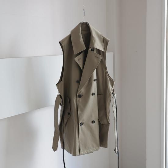 ssstein | シュタイン LAYERED SHORT TRENCH COAT(BEIGE ssstein | シュタイン LAYERED SHORT TRENCH COAT(BEIGE