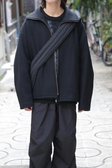 YOKE | MELTON STAND COLLAR ZIP BLOUSON(BLACK) | メルトン YOKE | MELTON STAND COLLAR ZIP BLOUSON(BLACK) | メルトン