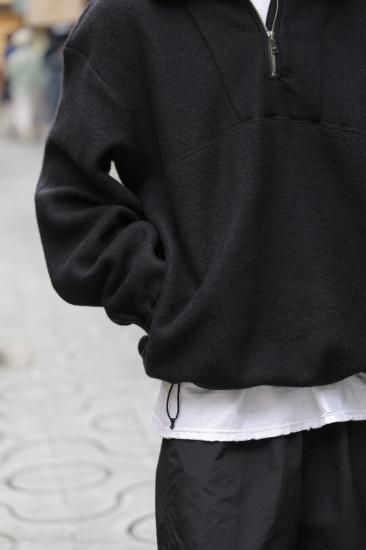 YOKE | WOOL FREECE HALF ZIP PULLOVER(BLACK) | ウールフリース YOKE | WOOL FREECE HALF ZIP PULLOVER(BLACK) | ウールフリース