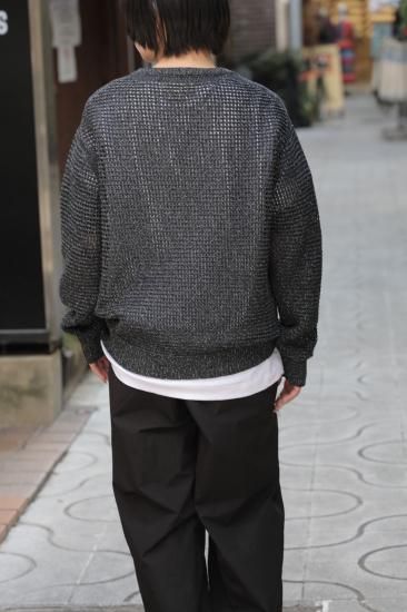 YOKE | MESH KNITTED CREWNECK SWEATER(BLACK) | メッシュニット YOKE | MESH KNITTED CREWNECK SWEATER(BLACK) | メッシュニット