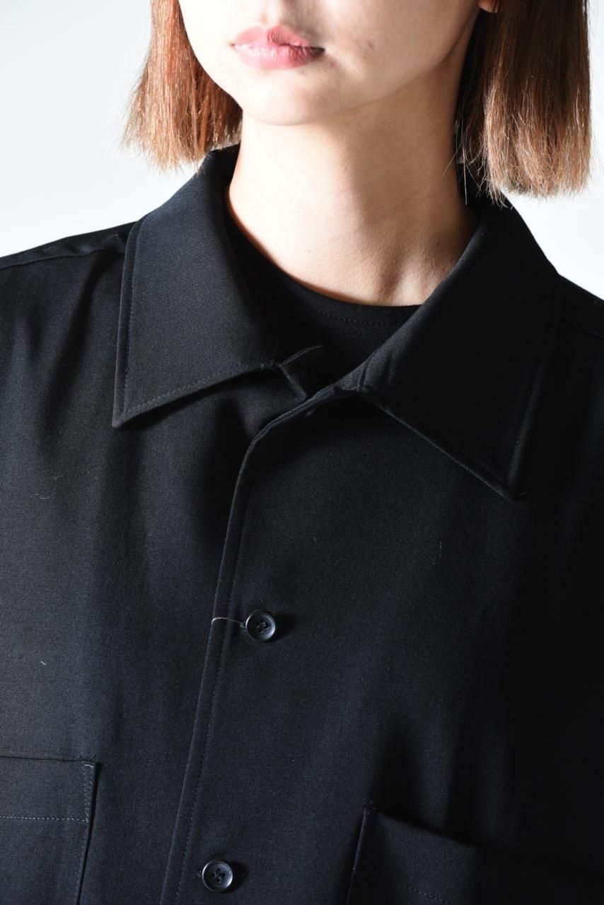 Yohji Yamamoto POUR HOMME シワギャバステンカラーロング Yohji Yamamoto POUR HOMME シワギャバステンカラーロング
