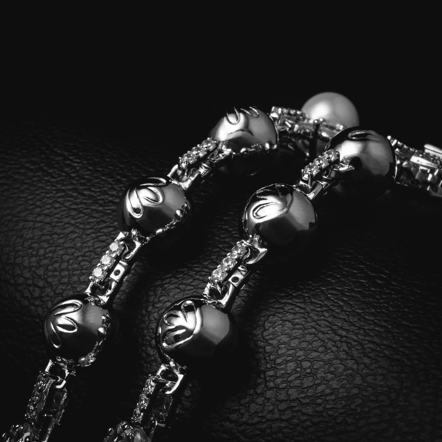 シルバー フラワーパールネックレス 幅16mm 50cm AHN-0100 シルバー フラワーパールネックレス 幅16mm 50cm AHN-0100