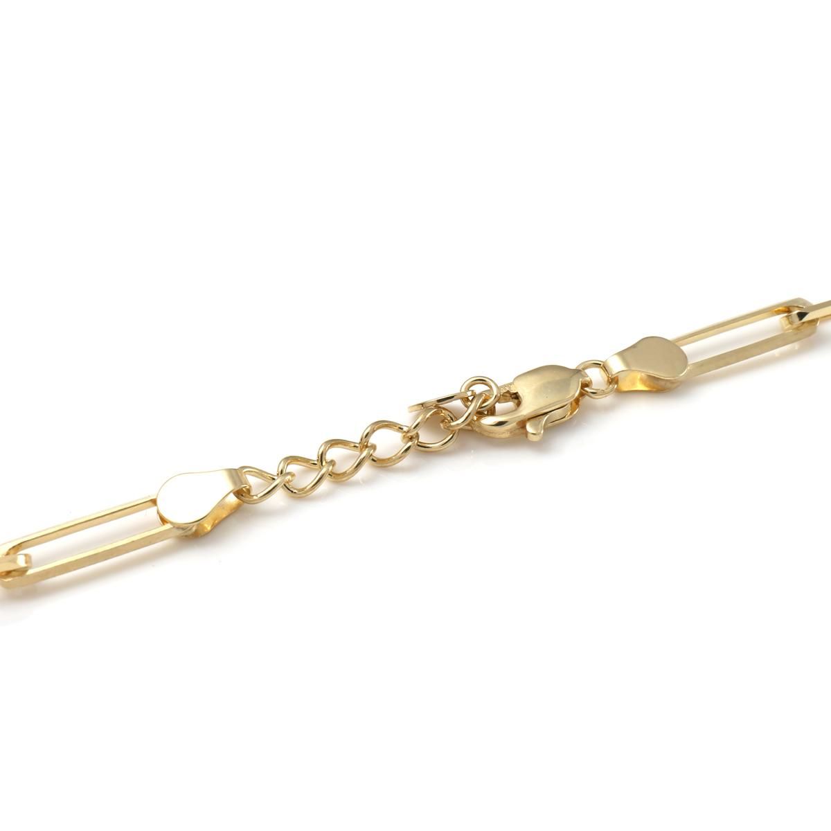 10K イエローゴールド ペーパークリップブレスレット 幅4mm 17cm 10K イエローゴールド ペーパークリップブレスレット 幅4mm 17cm