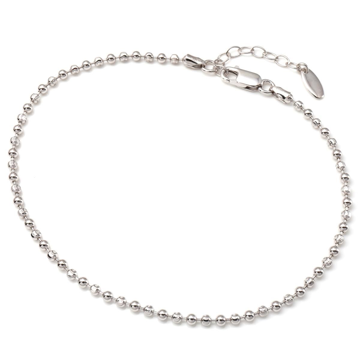 シルバー ムーンカットボールアンクレット 幅2.5mm 23cm-26cm シルバー ムーンカットボールアンクレット 幅2.5mm 23cm-26cm