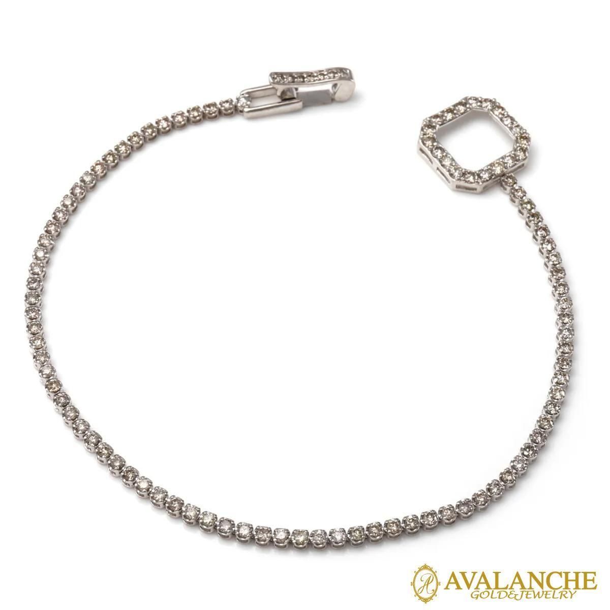 ダイヤモンド 18K ホワイトゴールド テニスブレスレット 幅2mm 18cm SJ25 - AVALANCHE OFFICIAL STORE