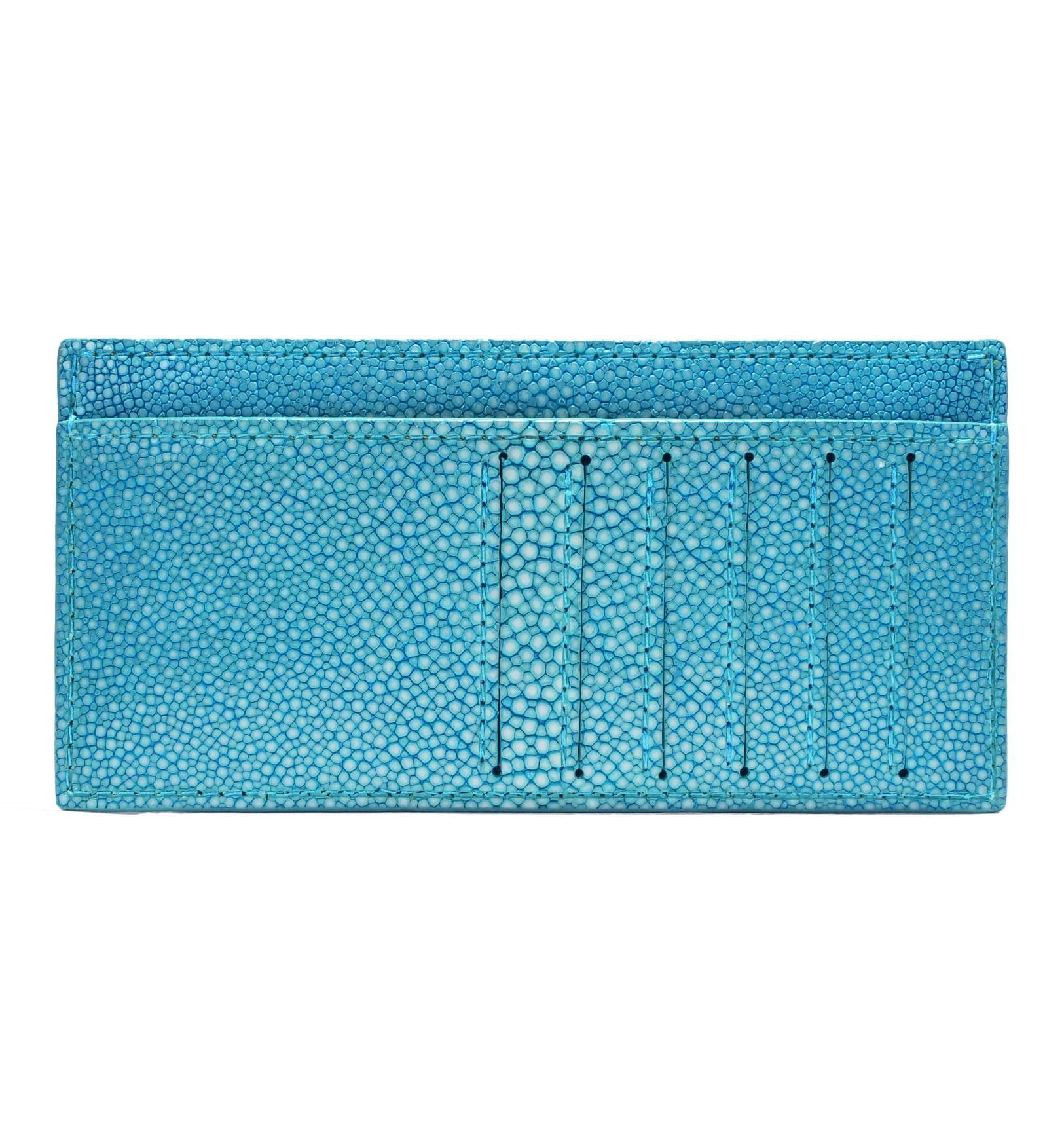 ガルーシャ 薄型長財布 ポリッシュ ターコイズブルー - BAHARI - ガルーシャ 薄型長財布 ポリッシュ ターコイズブルー - BAHARI -
