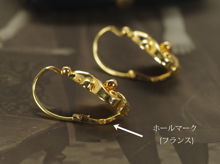 アンティークK18ドルムーズピアス アンティークK18ドルムーズピアス