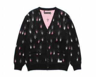 WACKO MARIA DIAMOND HEAVY MOHAIR CARDIGAN - tinyworld WACKO MARIA DIAMOND HEAVY MOHAIR CARDIGAN - tinyworld