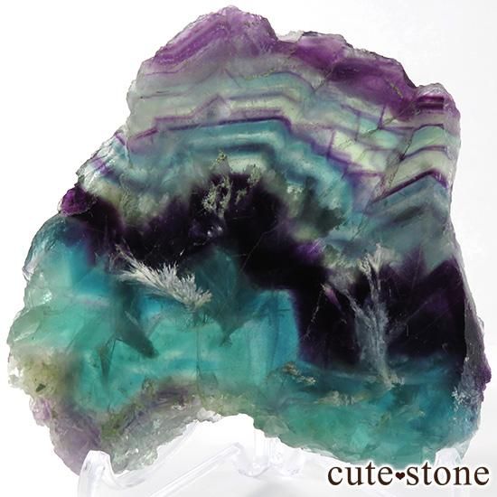 エンジェルフェザーフローライトの板状スライス 328g - cute stone - エンジェルフェザーフローライトの板状スライス 328g - cute stone -