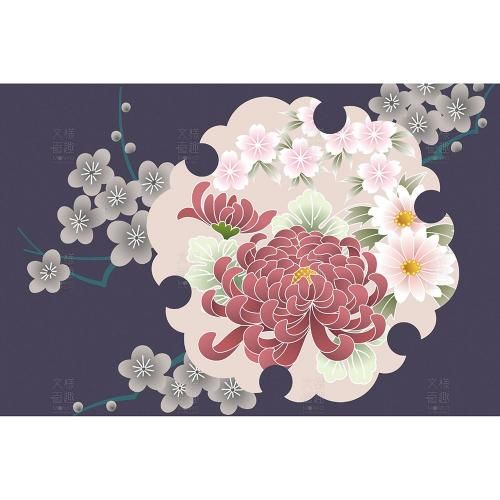 花四季 - 伝統文様のデザイン素材なら【文様百趣ONLINE SHOP】 花四季 - 伝統文様のデザイン素材なら【文様百趣ONLINE SHOP】