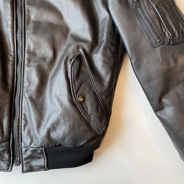 1980's 『GOLDEN BEAR』LEATHER MA-1 JACKET (40) - JENCO 1980's 『GOLDEN BEAR』LEATHER MA-1 JACKET (40) - JENCO