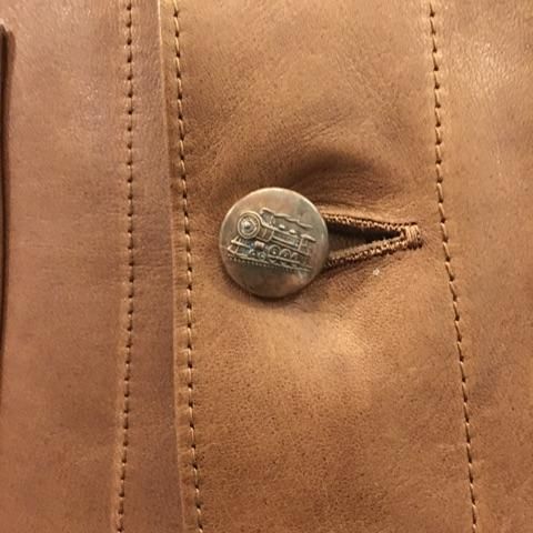 BAA COSTUME MFG. “HORSE LEATHER RAIL ROADER HOODIE COAT BAA COSTUME MFG. “HORSE LEATHER RAIL ROADER HOODIE COAT